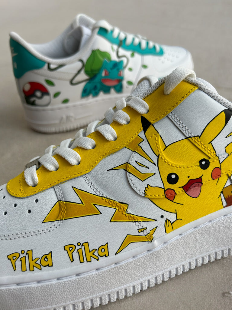 Your Favorite Pokemon themed AF1 Sneakers with Pikachu and Bulbasaur ...